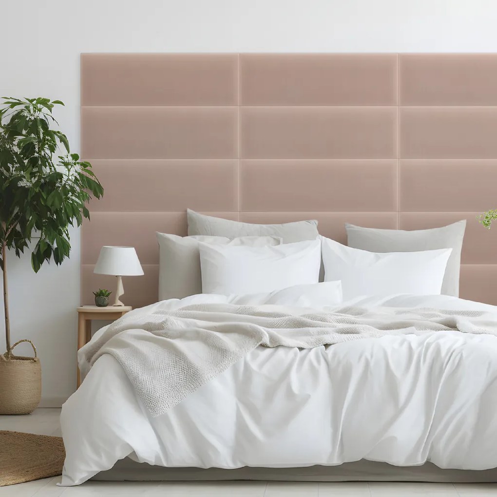 Sametový čalouněný panel - Obdélník - 60x20cm Farba: Pudrovorůžová