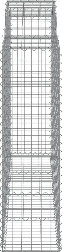 Klenuté gabionové koše 13ks 200x50x140/160cm pozinkované železo 3146373