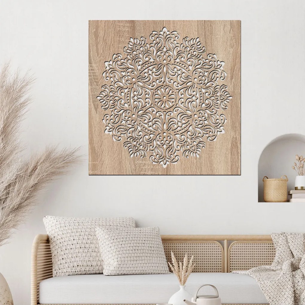 dřevo života Dřevěná mandala VNITŘNÍHO KLIDU Zvolte rozměr (cm): 60x60, Zvolte barvu dekoru: Černá