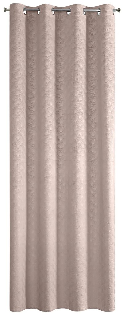 ZATEMŇOVACÍ ZÁVĚS NA KROUŽCÍCH JULIA 140X250 CM PÚDROVĚ RŮŽOVÁ