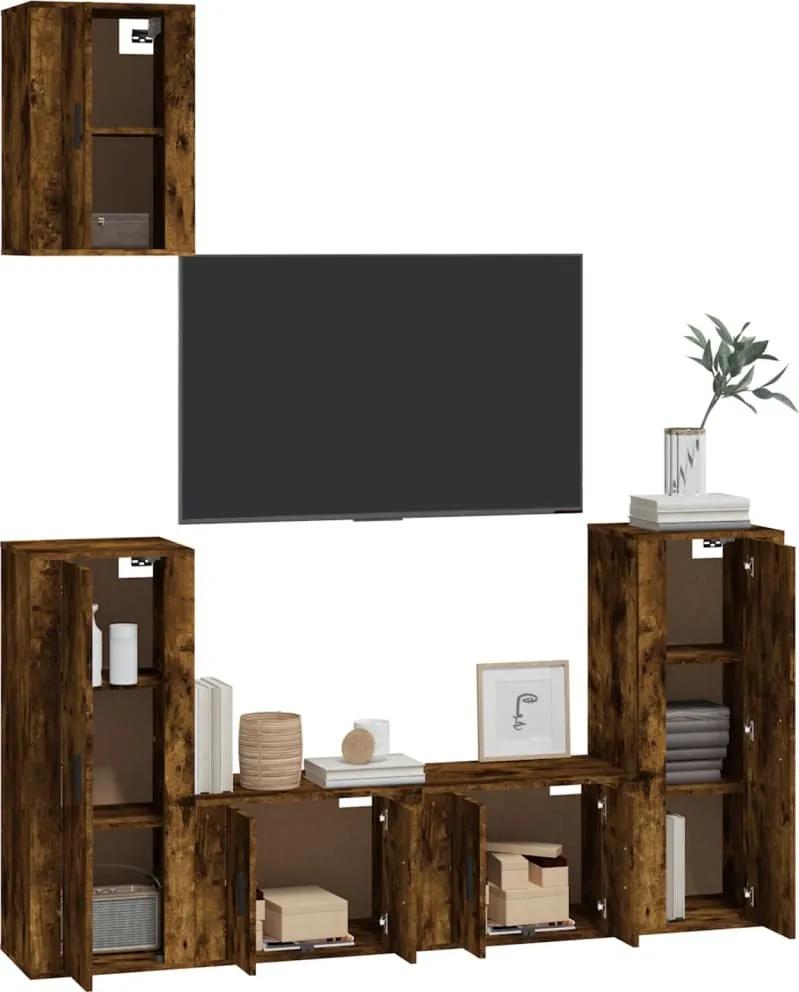 vidaXL 5dílný set TV skříněk kompozitní dřevo [3188579] Barva: Černá