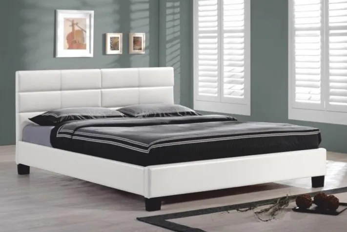 postel Tempo Kondela Mikel, 160x200 cm, s lamelovým roštem, eko bílá