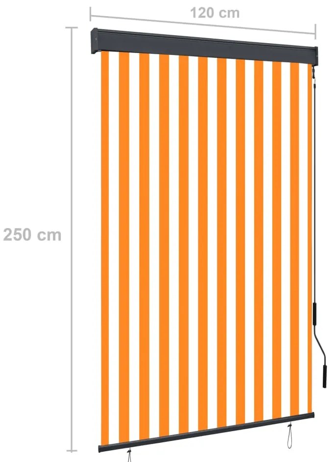 vidaXL Marketos Venkovní roleta 120 x 250 cm bílooranžová