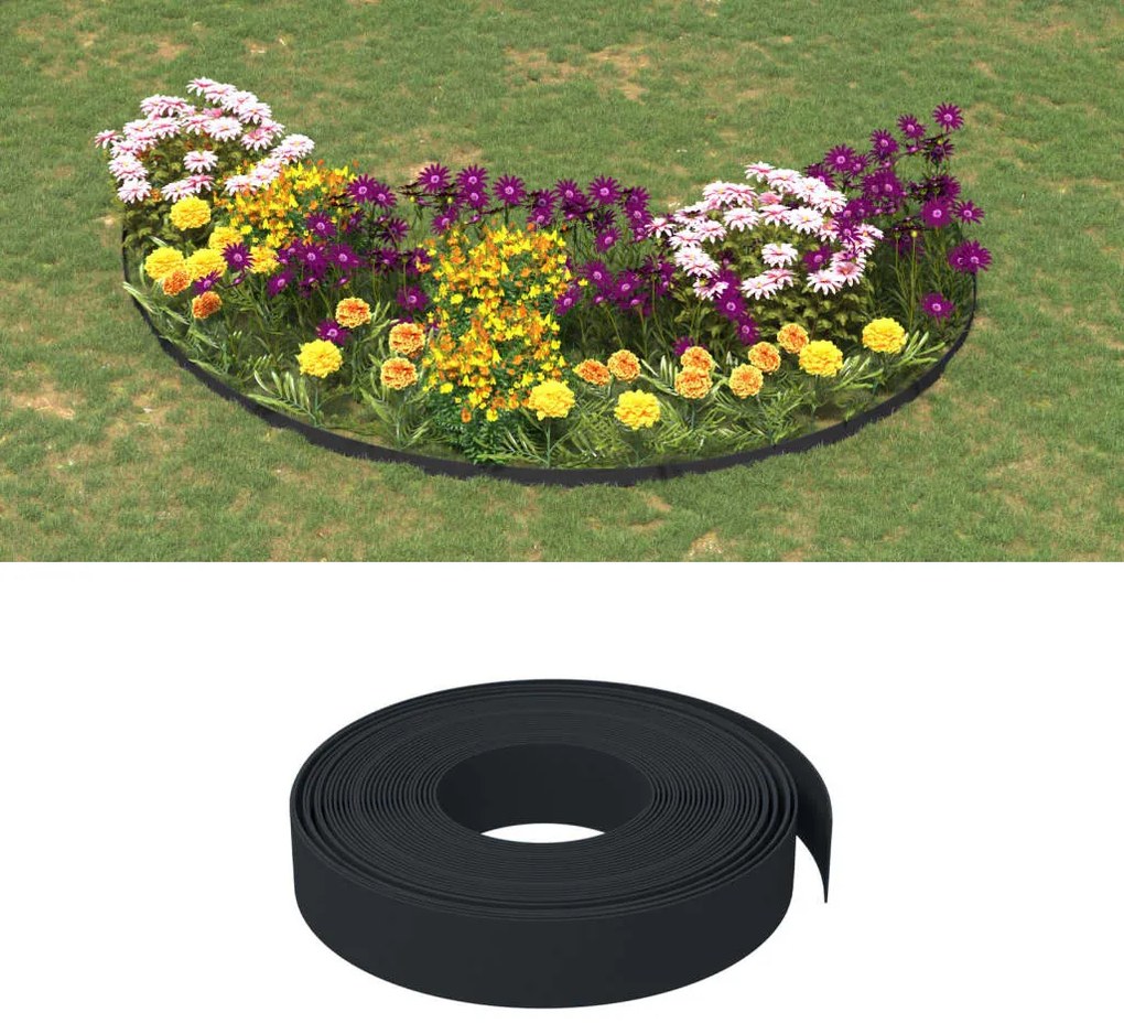 Travní lemy 3 ks černé 10 m 10 cm polyethylen 3155433