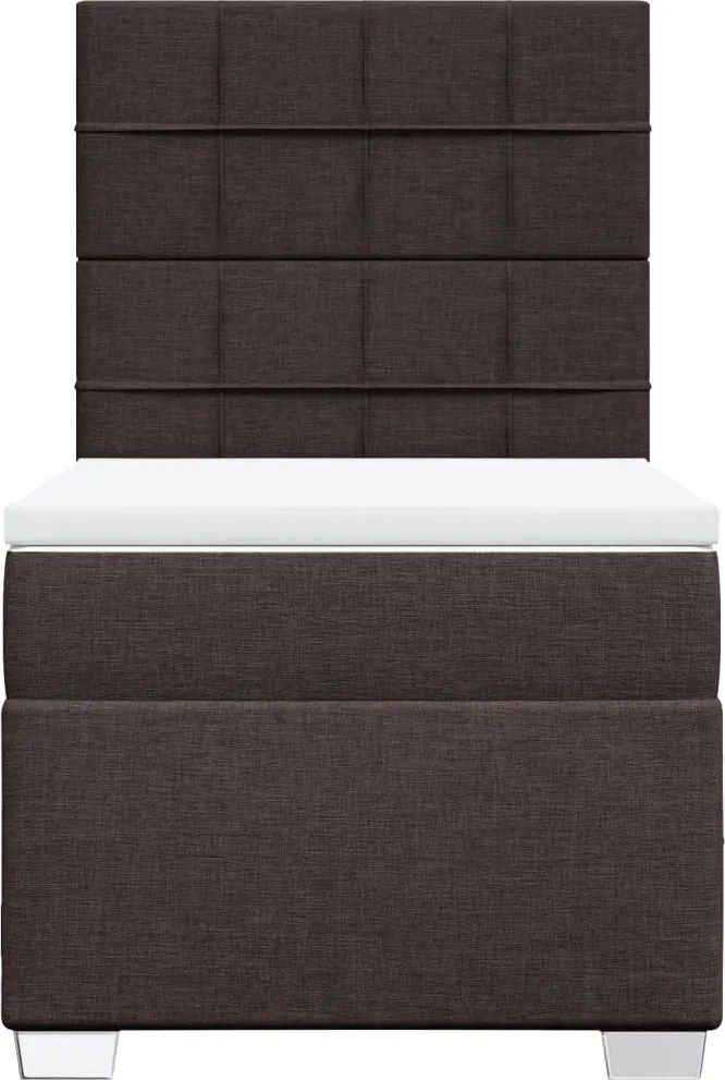 Box spring postel s matrací tmavě hnědá 90x190 cm textil 3290346