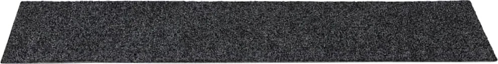 Schodové rohože samolepicí 15 ks 76 x 20 cm tmavě šedé obdélníkové 326925