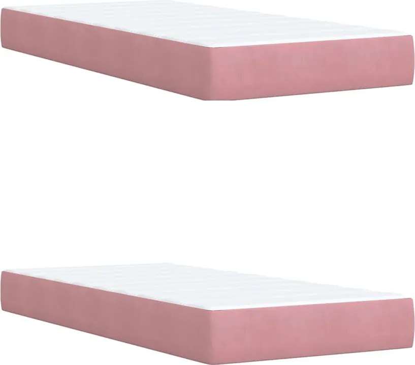 Box spring postel s matrací růžová 200x200 cm samet 3287835