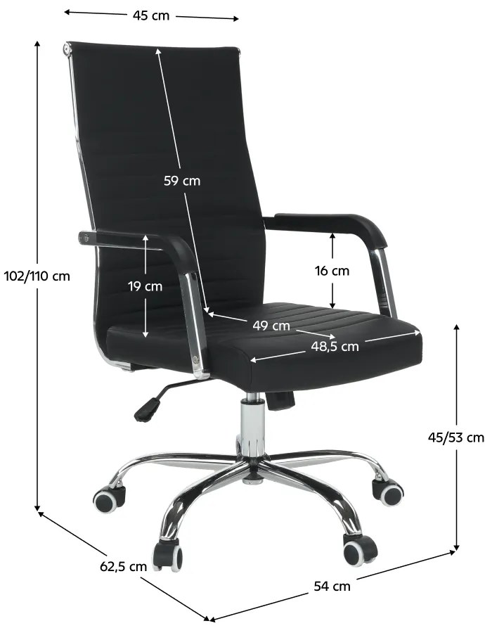 Kondela Kancelářské křeslo, ekokůže / kov, černá / chrom, FARAN