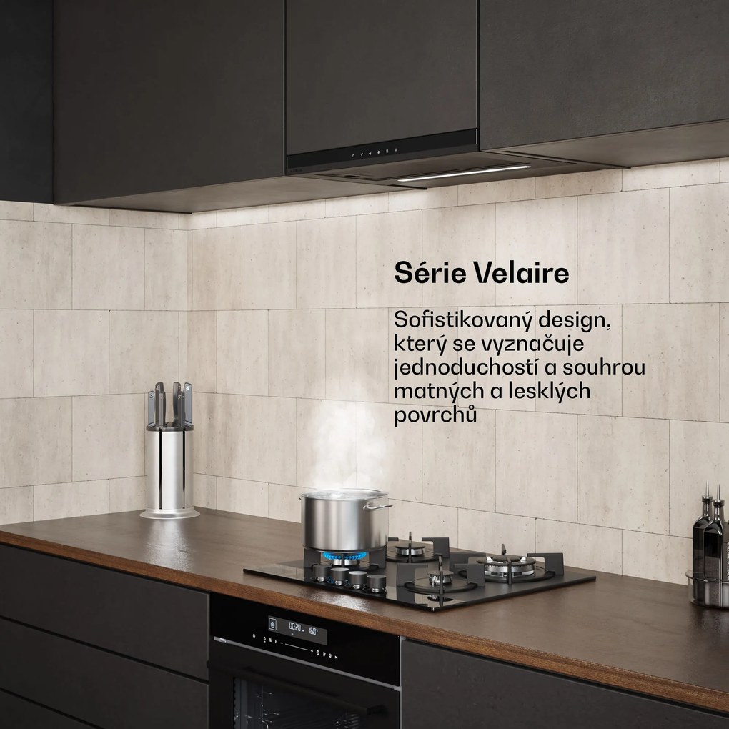 Klarstein Velaire vysouvatelný odsavač par 60 cm | Elegantní, minimalistický, výkonný | EEC A++ | 891 m³/h