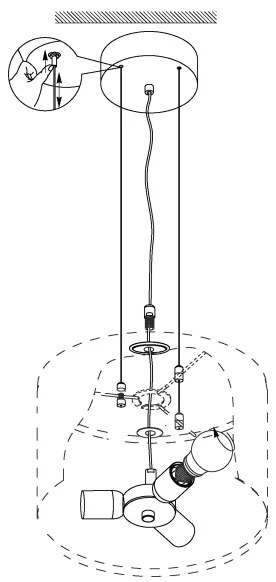 Eglo 31608 - Lustr na lanku MASERLO 3xE27/60W/230V