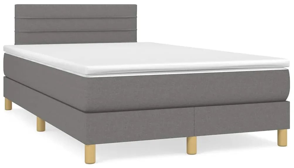 Box spring postel s matrací a LED tmavě šedá 120x190 cm textil 3270096