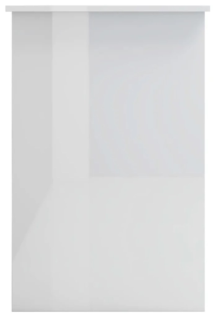 Psací stůl bílý s vysokým leskem 100 x 50 x 76 cm dřevotříska