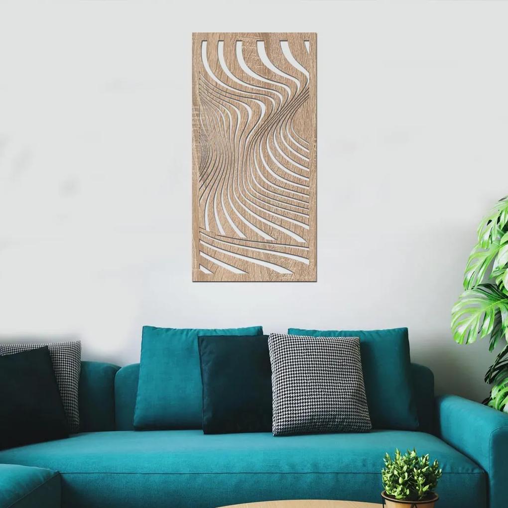 dřevo života Dřevěný dekorační panel VLNKY Rozměry (cm): 20x40, Barevný vzor: Borovice - limitovaná edice