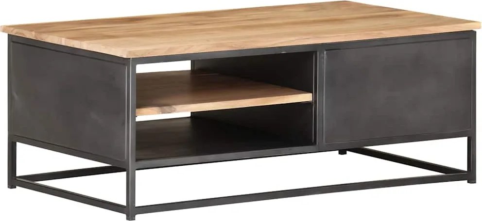 Konferenční stolek šedý 90 x 50 x 35 cm masivní akáciové dřevo 323526