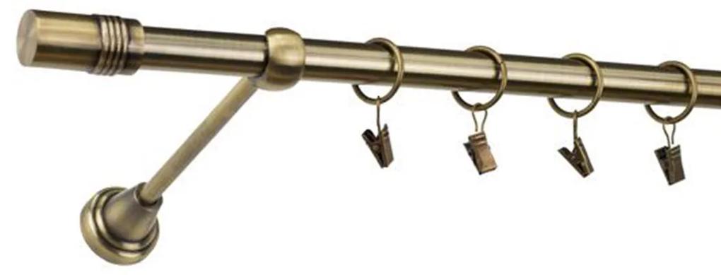 Kovová garnýže jednořadá Cilinder mosaz 19mm délka: 3,2m