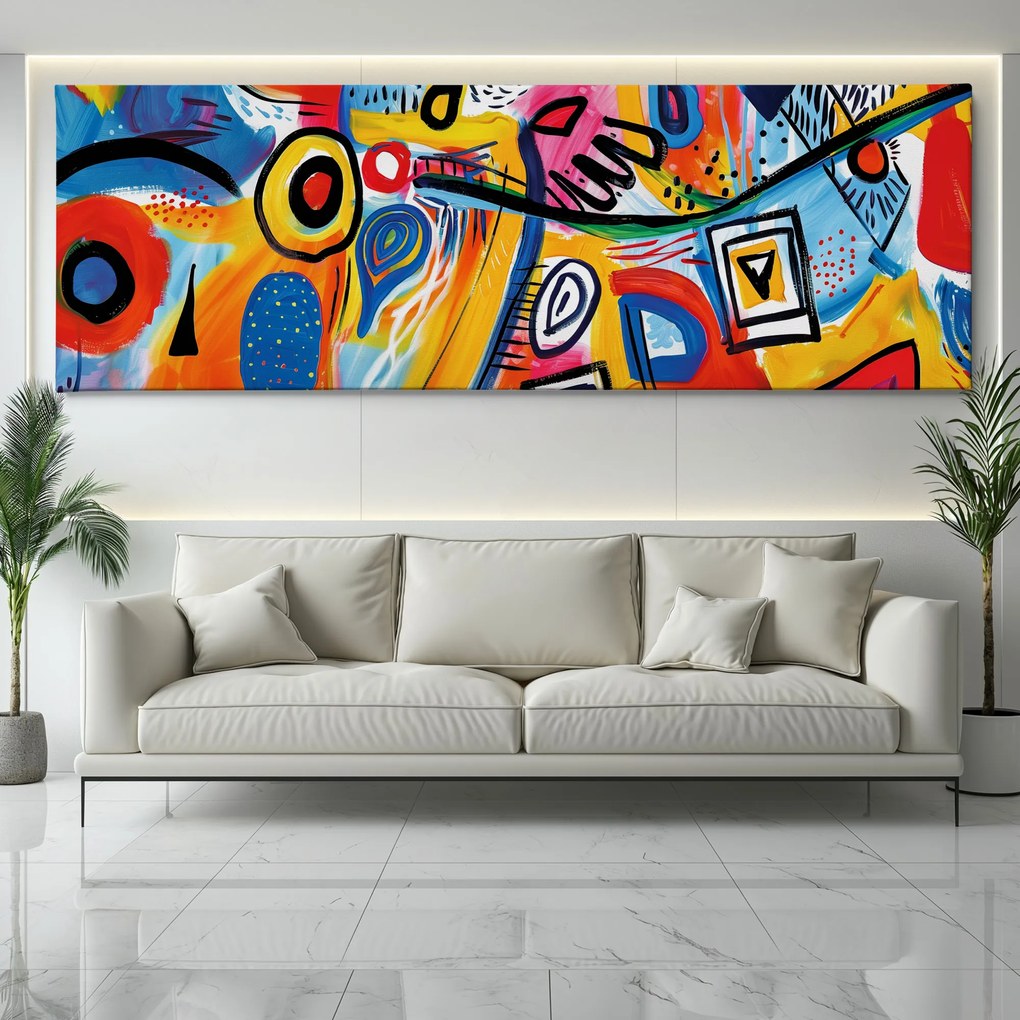 Obraz na plátně - Kontrastní elementy FeelHappy.cz Velikost obrazu (šířka x výška): 150 x 50 cm