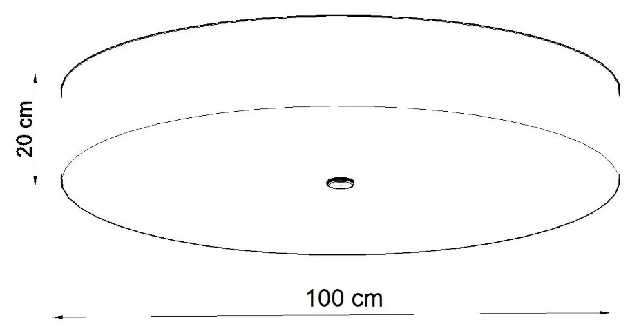 Stropní svítidlo Skala, 1x černé textilní stínítko, (bílé sklo), (fi 100 cm)