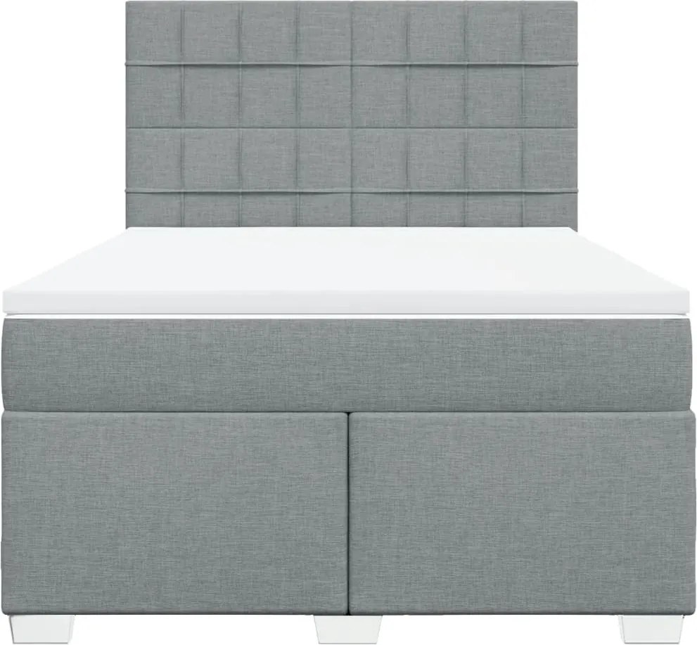 Box spring postel s matrací světle šedá 140 x 190 cm textil 3290483
