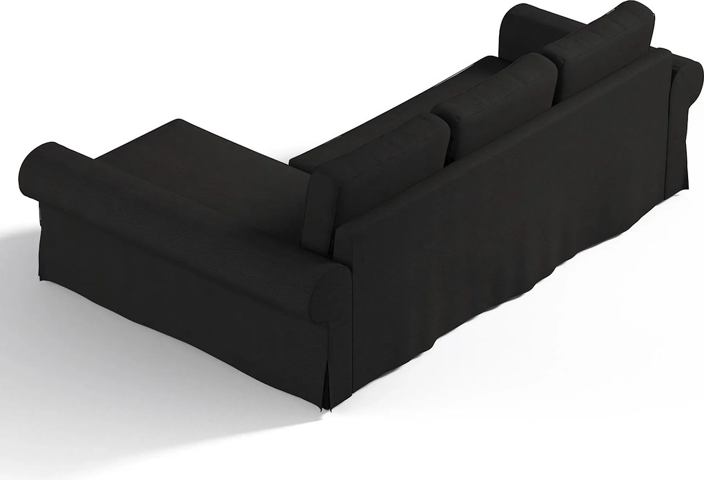 Potah na pohovku IKEA Backabro rozkládací se šezlongem barva černá látka pletený vzor