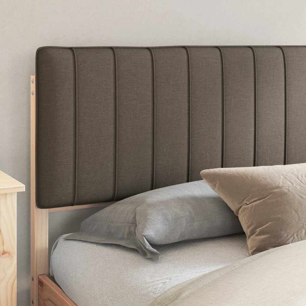 Rám postele s čalouněným čelem Taupe 200 x 200 cm 3405575