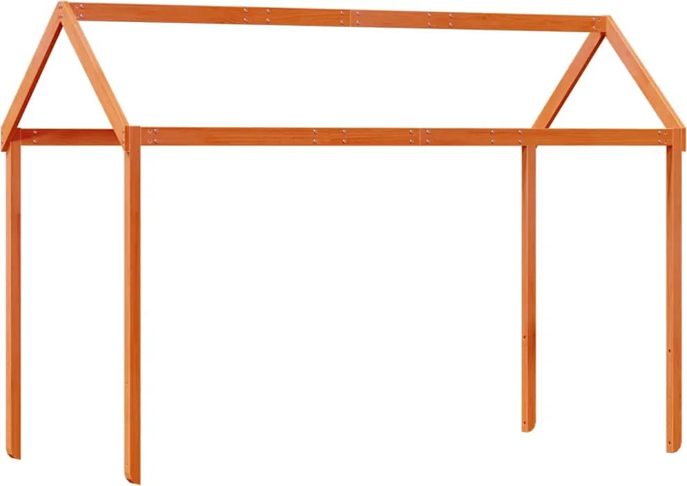 Patrová postel se střechou voskově hnědá 90x200 cm borové dřevo 3282118