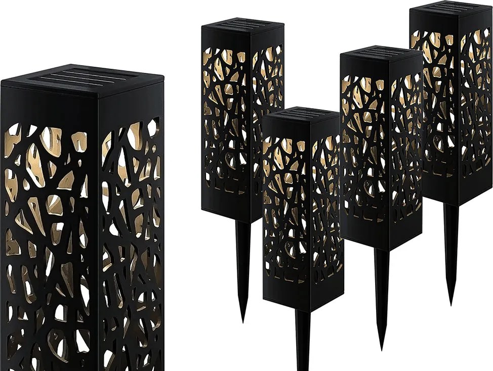 Verk Group Zahradní lampa solární dekorativní sada 4 kusů soumrakový senzor