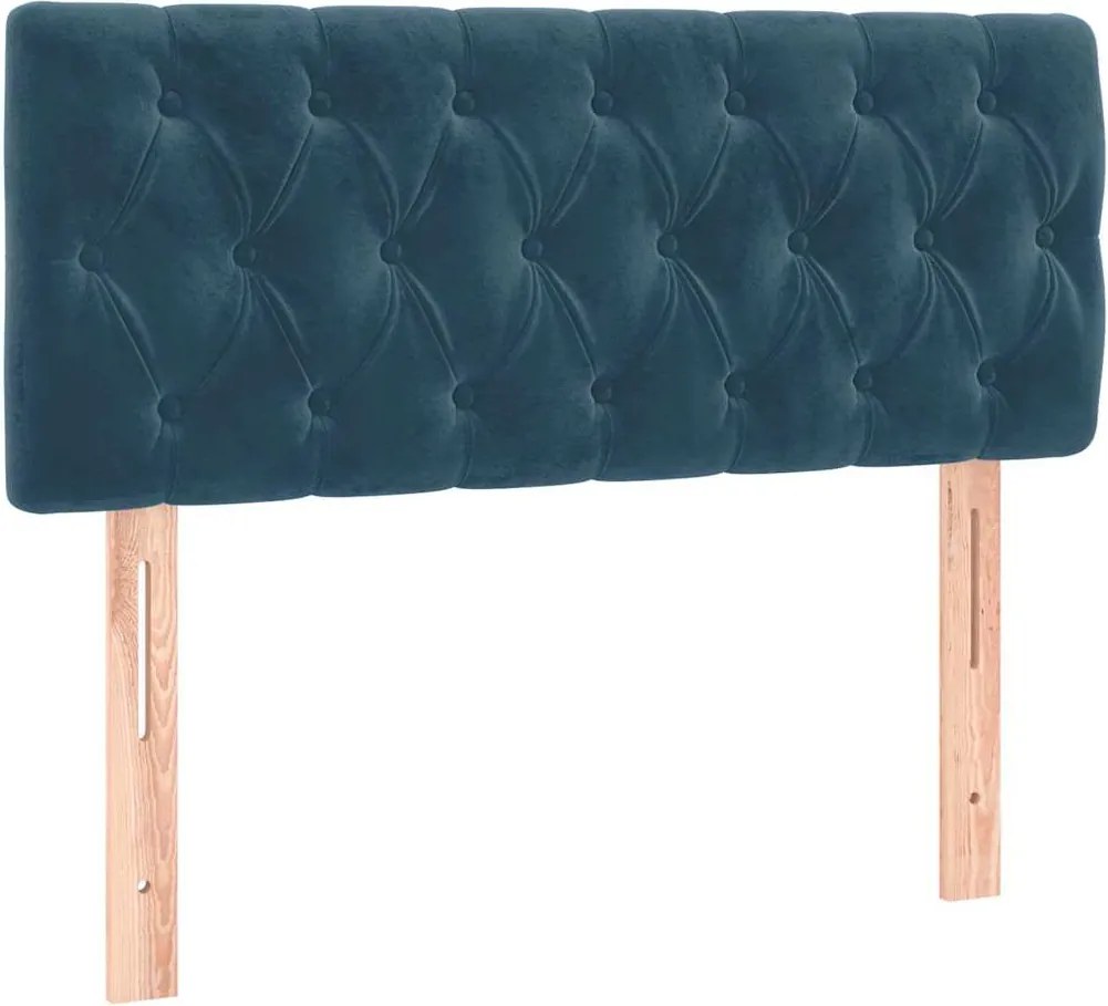Box spring postel s matrací tmavě modrá 100x200 cm samet 3131127