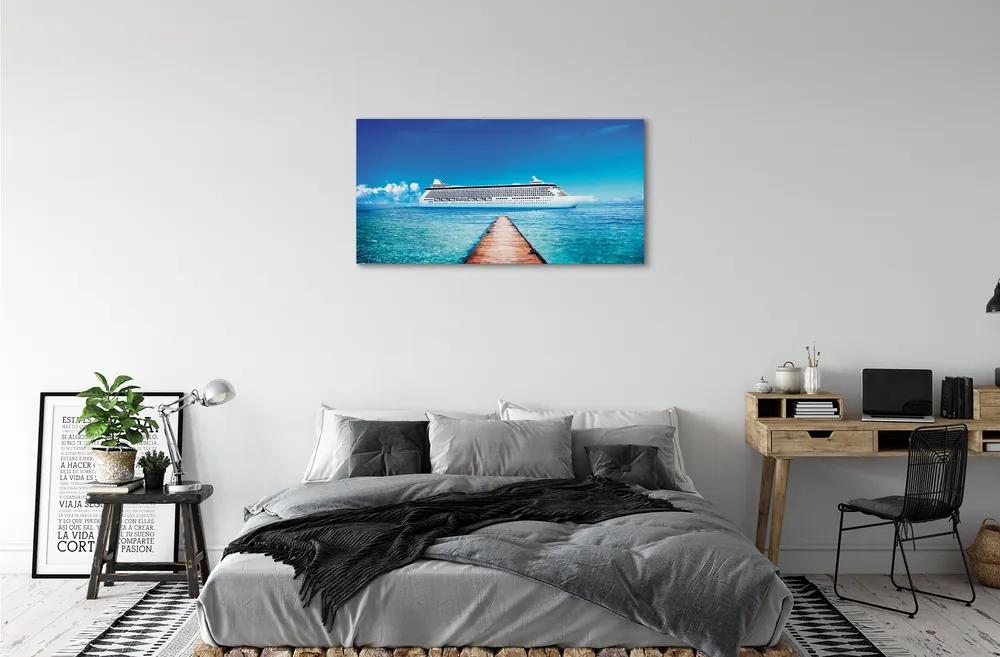 Obrazy na plátně Loď moře nebe léto 125x50 cm