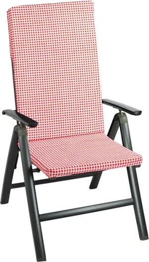 Bellatex Sedák na zahradní židli 47x115 cm Kostička Červená