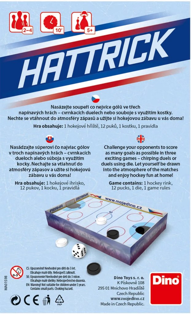 DINO Hra Hattrick cestovní 3 hokejové hry *SPOLEČENSKÉ HRY* dn622586