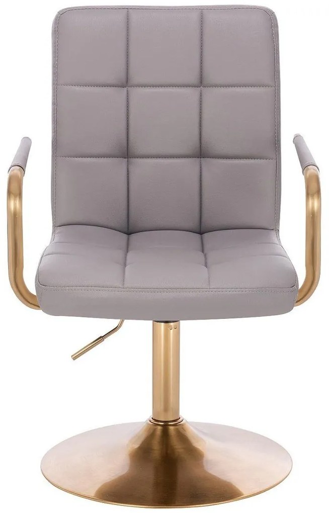LuxuryForm DESIGN Otočná židle VERONA GOLD na zlatém talíři - šedá