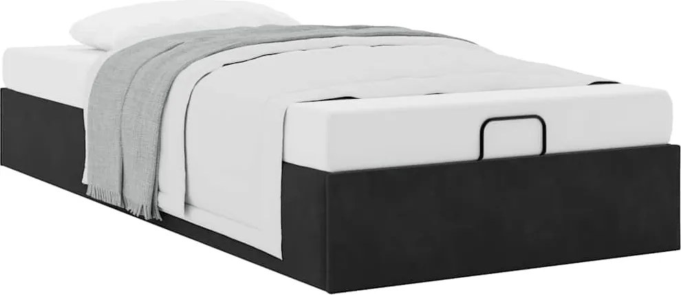 Osmanský rám postele bez matrace černá 100x200 cm samet 3310945