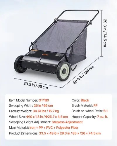 Push Sweeer, 66 cm sběrač listí a trávy