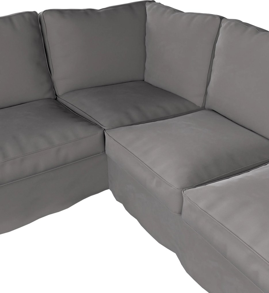 Potah na pohovku IKEA Ektorp rohová barva šedá látka lesklé, sametová