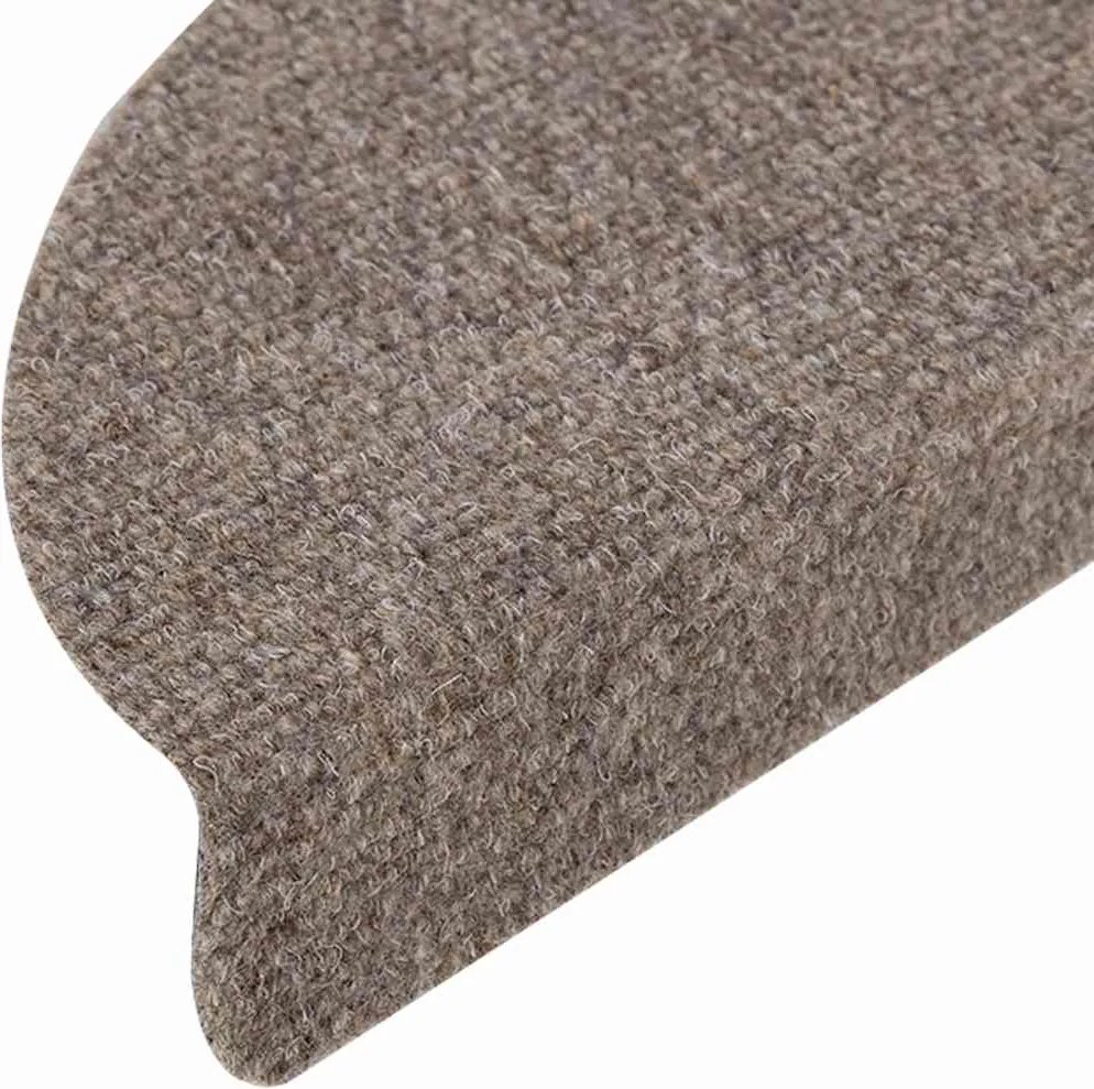Schodové rohože samolepicí 5 ks 56 x 17 x 3 cm béžové půlkulaté 149692