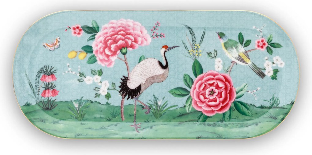 Pip Studio Blushing Birds Tác 33,3x15,5cm modry