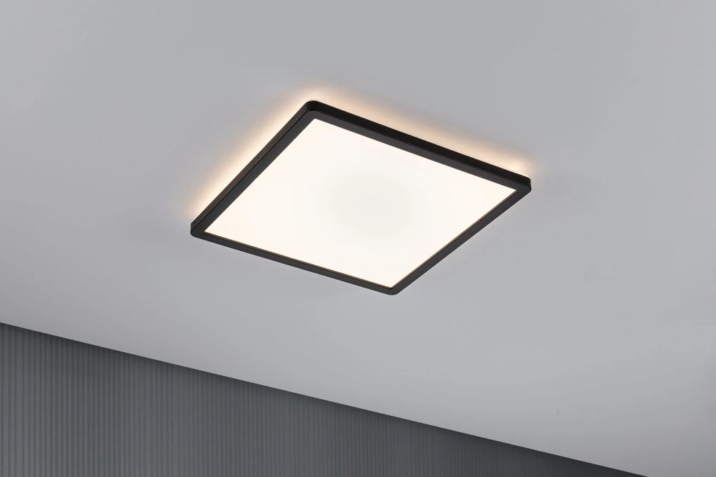 Paulmann 71001 Atria Shine, černé stropní LED svítidlo s korónou, 16W LED 3000K, 29x29cm