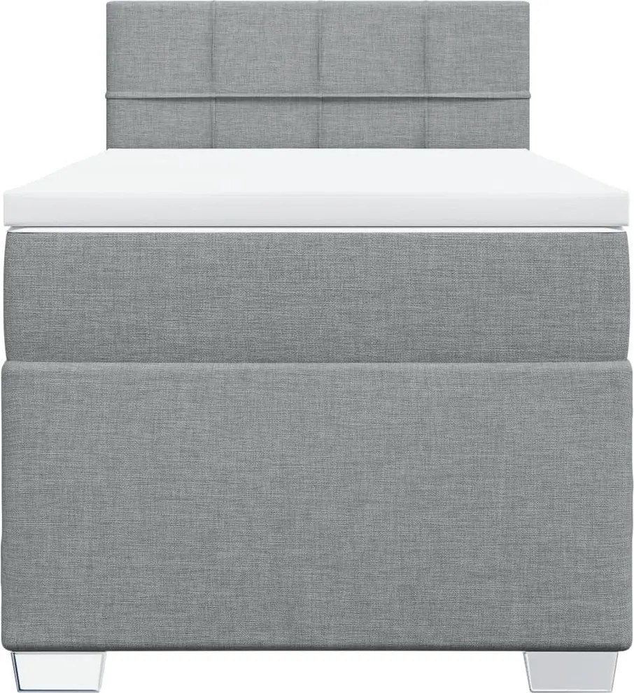Box spring postel s matrací světle šedá 90x190 cm textil 3285743