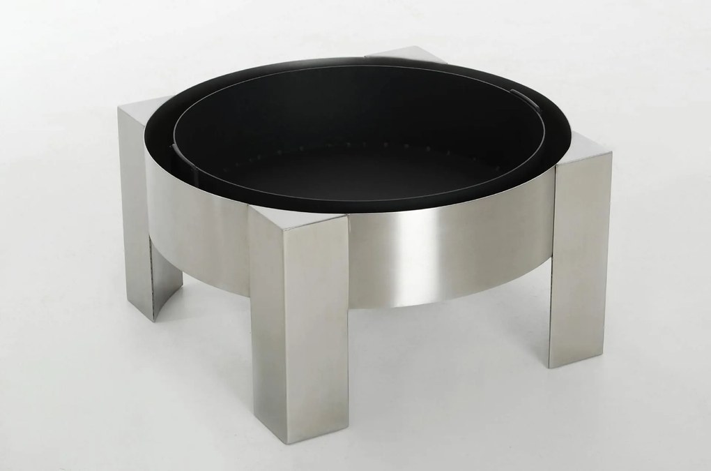 Designové ohniště FUEGO, průměr 58 cm, nerez, stříbrná