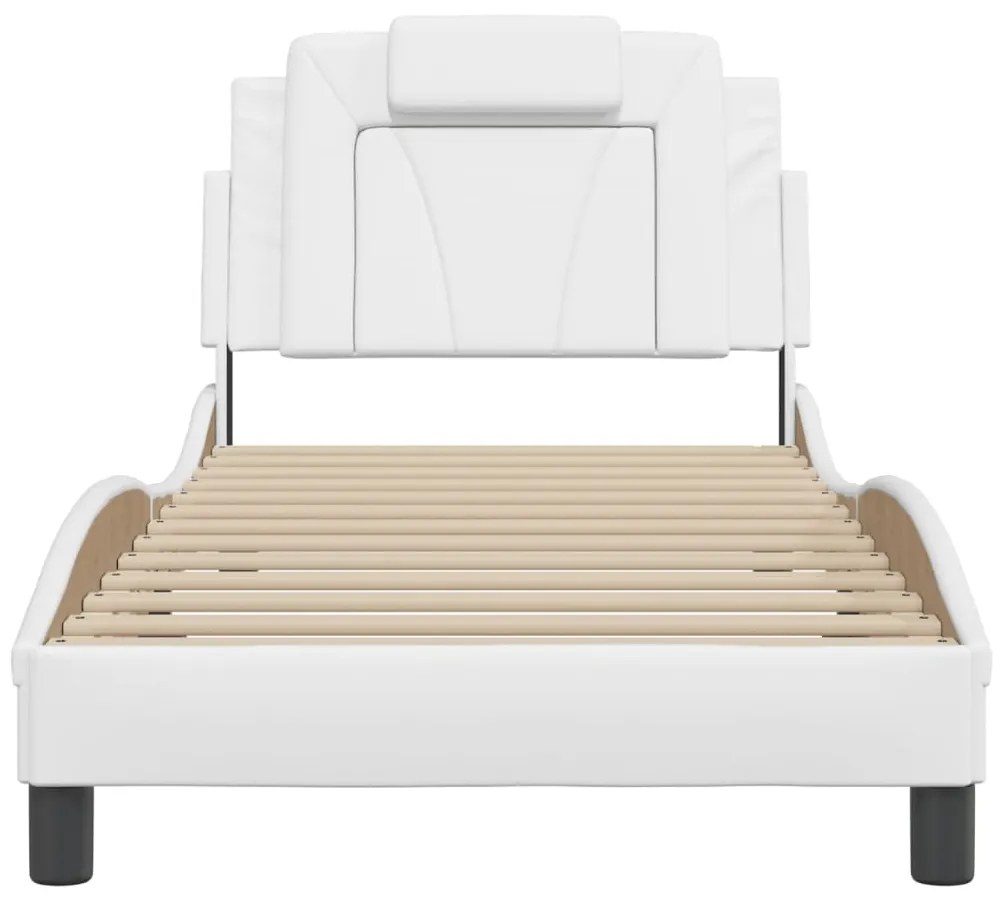 Rám postele s čelem bílý 80 x 200 cm umělá kůže,  3208055