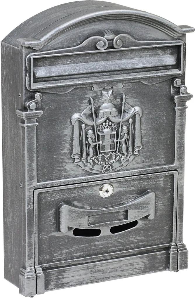 Poštovní ocelová schránka s hliníkovým čelem BK.301.SP