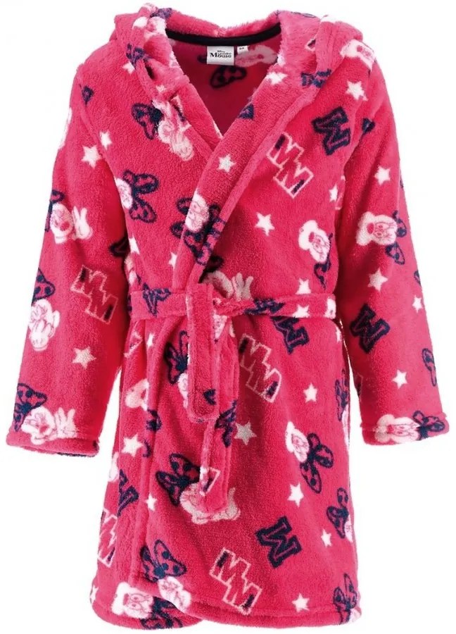 Dětský / dívčí coral fleece župan s kapucí Minnie Mouse - Disney, EU 104 Růžová
