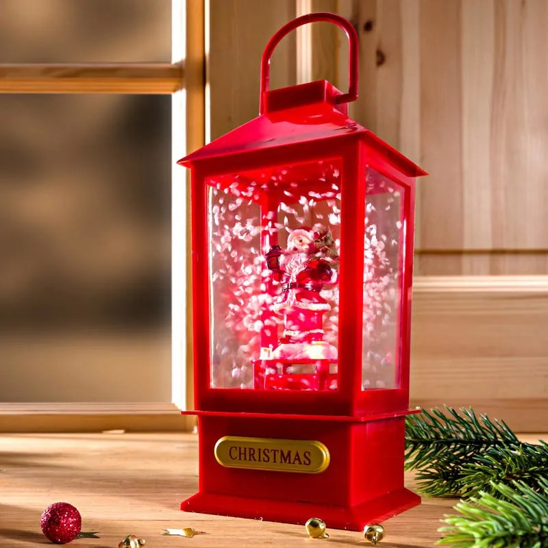LED lucerna "Santa" - červená