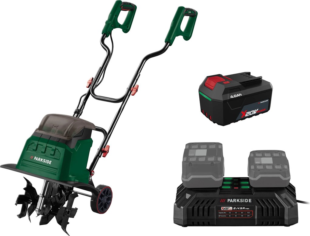 Parkside® Aku kultivátor Pabh B2, 2x 4 Ah