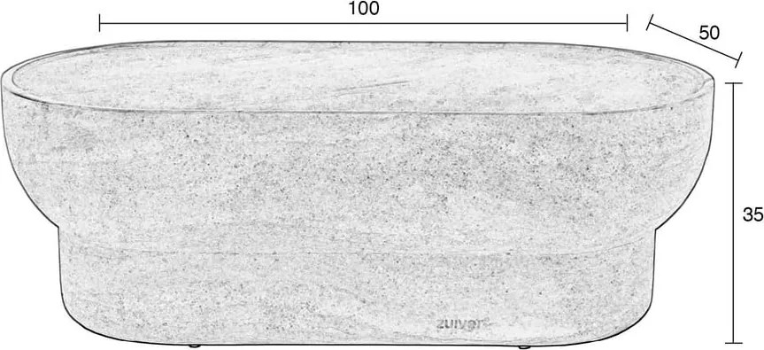 Konferenční stolek v dekoru kamene v přírodní barvě 50x100 cm Noble – Zuiver