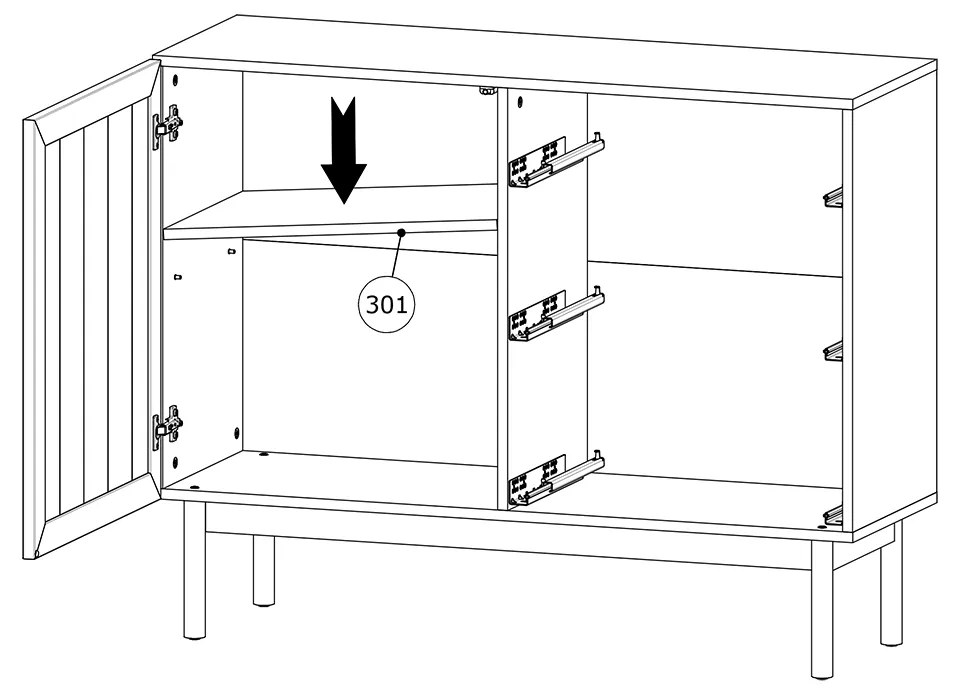 SAORI | komoda K1D3S | 106 cm | dub cremona