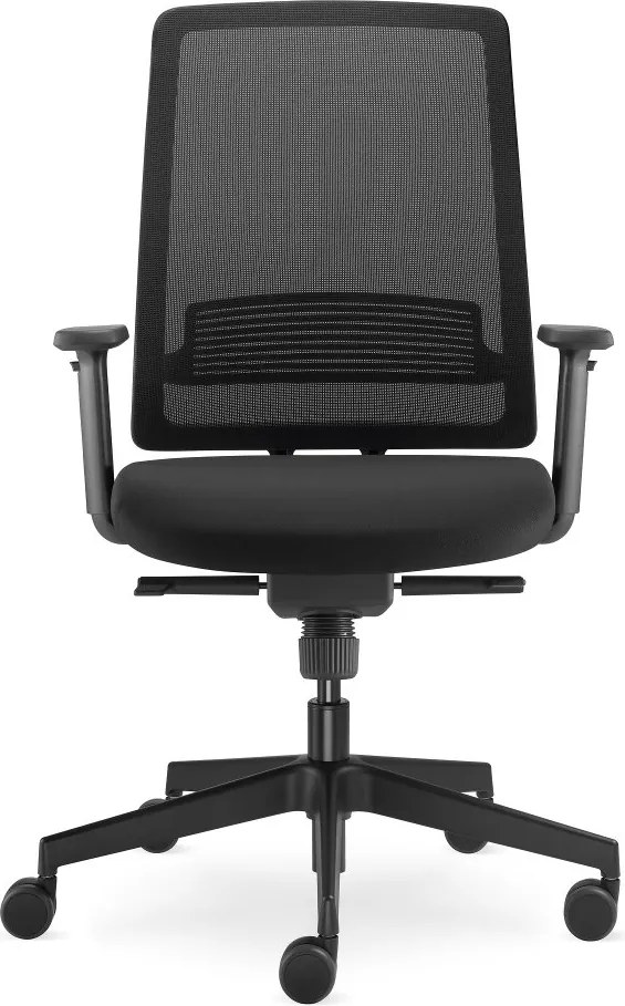 Kancelářská židle LYRA Air s područkami – synchronní mechanika, síť, černá LD Seating