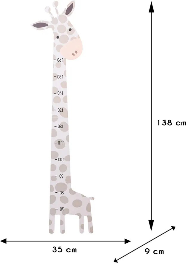 Dětská dřevěná dekorace na zeď Baby Giraffe 35x138 cm