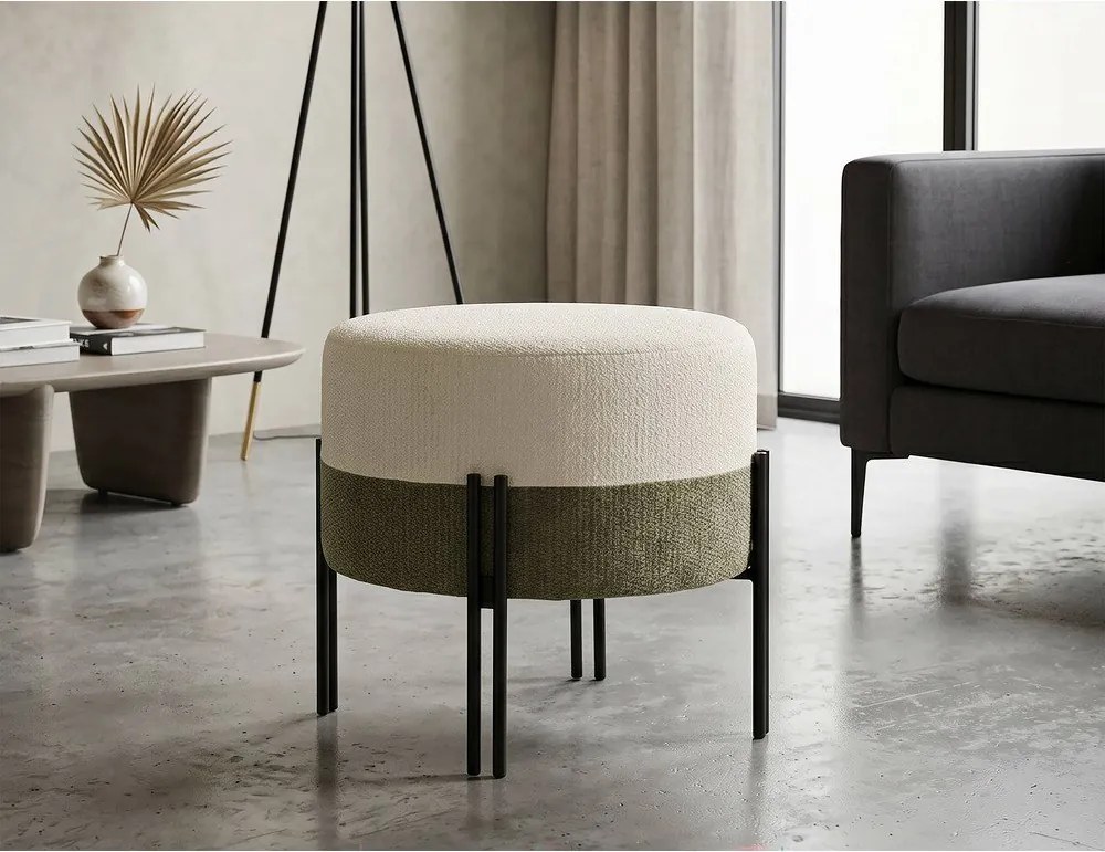 Khaki/krémový taburet Modern Style – Mauro Ferretti