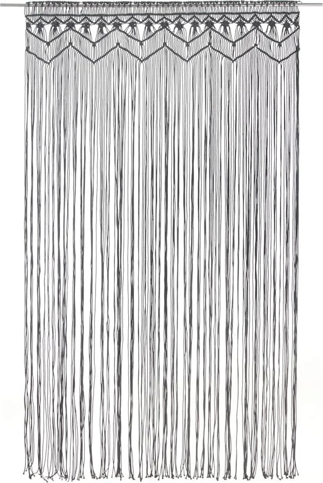 Macramé závěs antracitový 140 x 240 cm bavlna 323994
